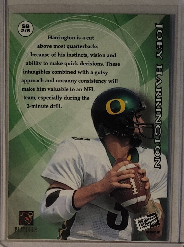 2002 Press Pass Showbound #SB2 Joey Harrington Oregon Ducks Football ...