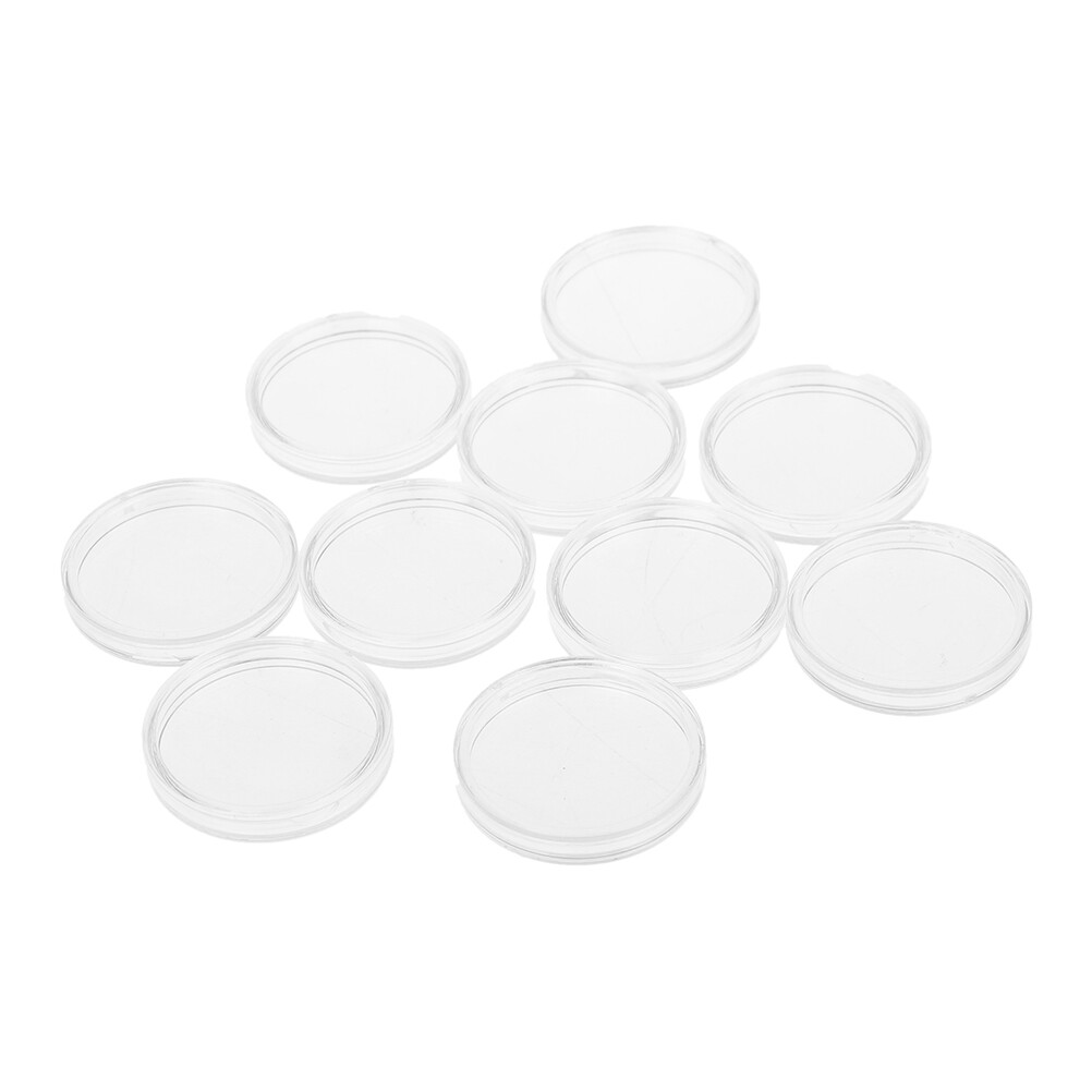 10Pcs 26mm plastic round applied clear cases coin storage capsules hold ...