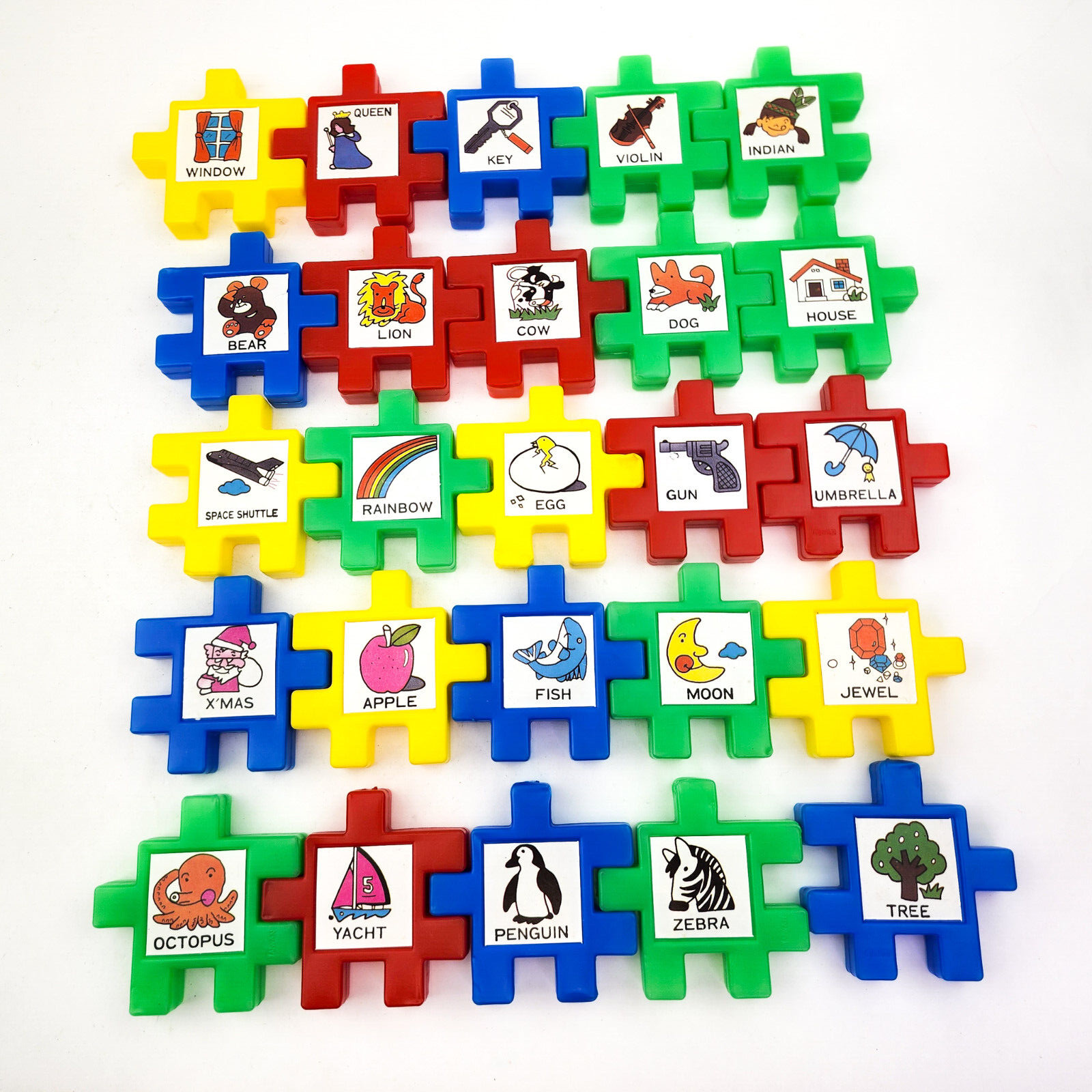 Vintage Hollow Plastic Interlocking Blocks Alphabet Missing N Made in ...