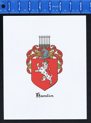 HAMLIN Coat of Arms & Family Crest - Vintage Heraldry Print | eBay