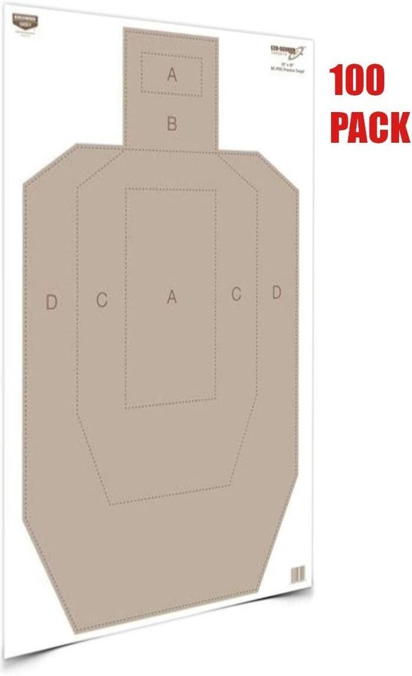 100 IPSC Paper Shooting Targets - 23" x 35" Brilliant White for All ...