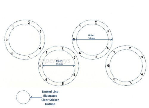 4 Circle Adhesive Dial Control Knob Stove Oven Sticker Label Left Zero ...