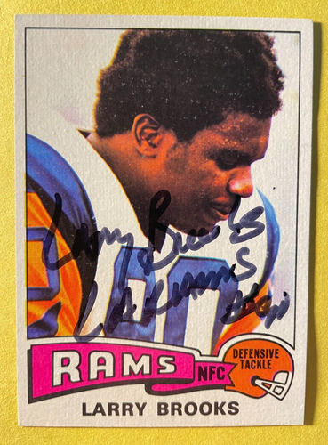SIGNED LARRY BROOKS 1975 TOPPS FOOTBALL CARD AUTOGRAPH - RAMS | eBay