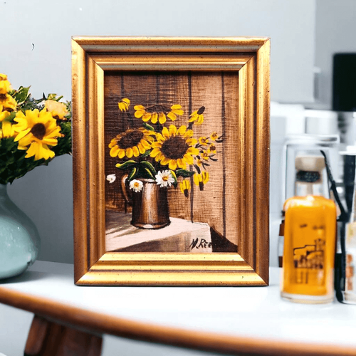 Sunflowers Original Miniature Oil Painting By Norma Reeves Floral 3.75 ...