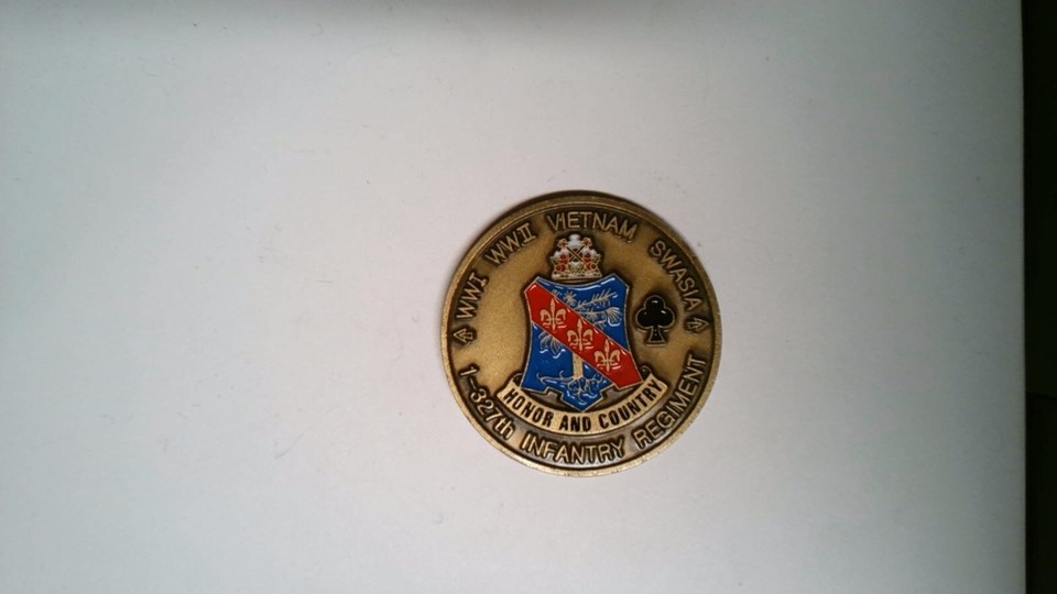 CHALLENGE COIN RARE OLDER HARD FIND 1ST BN 327TH INFANTRY REGIMENT ...