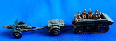 BRITISH WWII LIGHT ARTILLERY TRACTOR CAISSON & GUN No. 672 A,B,C EARLY ...