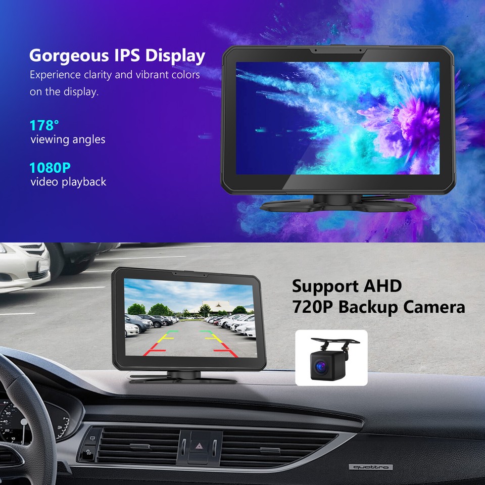 Android Auto Portable 7"Truck Car Stereo Radio Apple CarPlay Head Unit ...