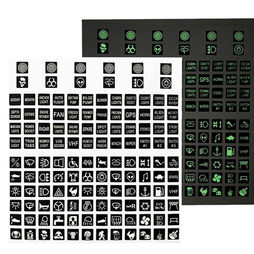 132 Luminous Sticker Rocker Switch Label Decal for Car Marine Boat ...
