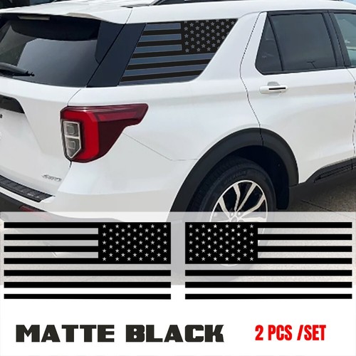 2 pcs Universal Rear Window American Flag Decals Back Window for Ford ...