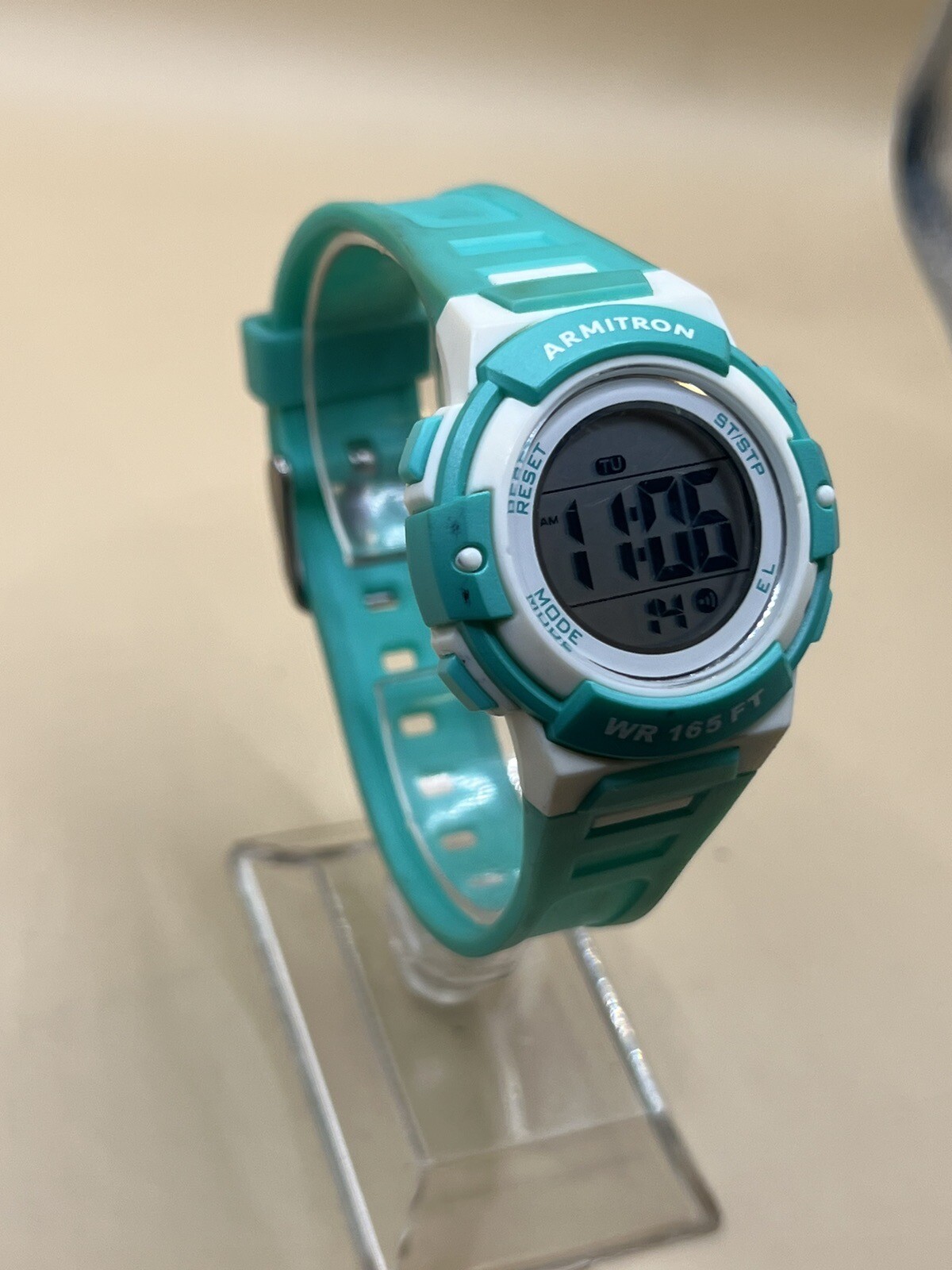 Women's ARMITRON Pro Sport Bright Green & White Digital LCD Chrono ...