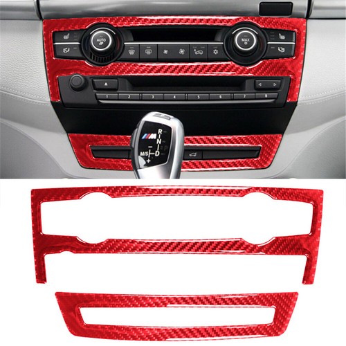 45pcs For BMW X5 X6 E70 E71 Red Carbon Fiber Full kits Interior Trim | eBay