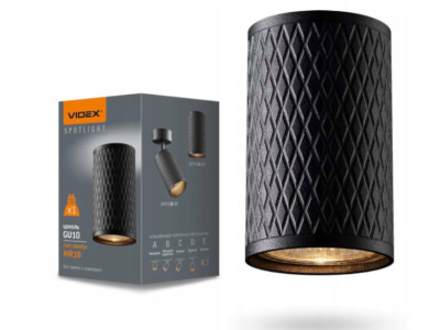 VIDEX Black Round Surface Mounted Ceiling Light Downlight Spot GU10 ...