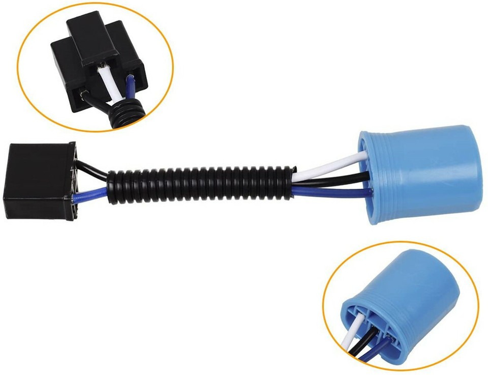 Pair 9007 to H4 9003 HB2 Headlight Connector Wiring Harness Adapter ...