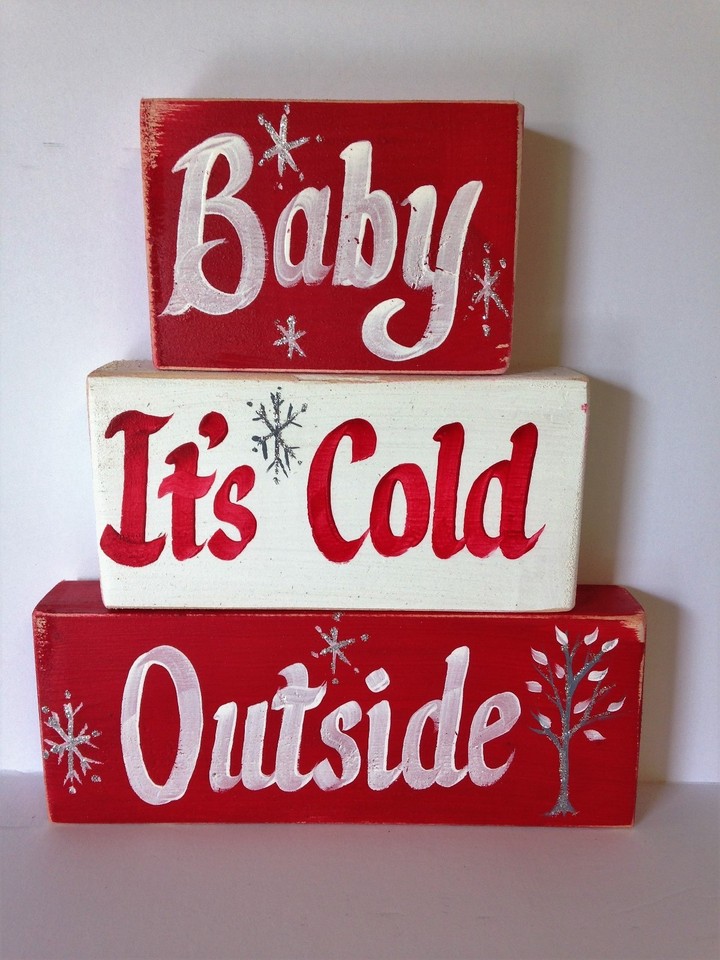 Baby it's Cold Outside sign stacking wood blocks winter decor baby ...