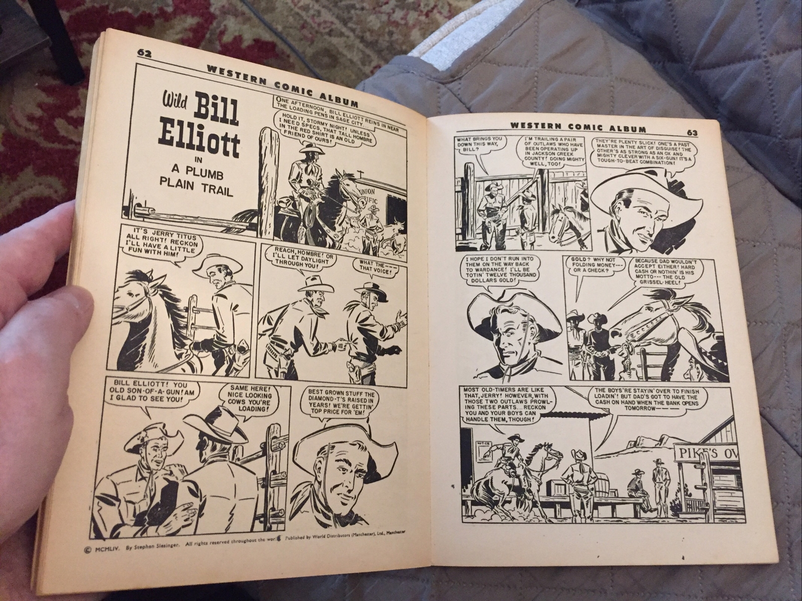 WESTERN COMIC ALBUM #5, rare British 1950 WDL comic book western b&w ...