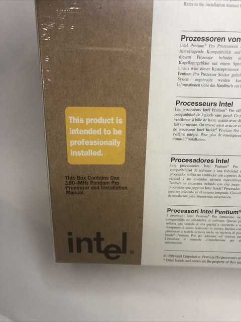 Vintage Intel Pentium Pro Processor 180mhz CPU Retail Boxed 1996 for ...