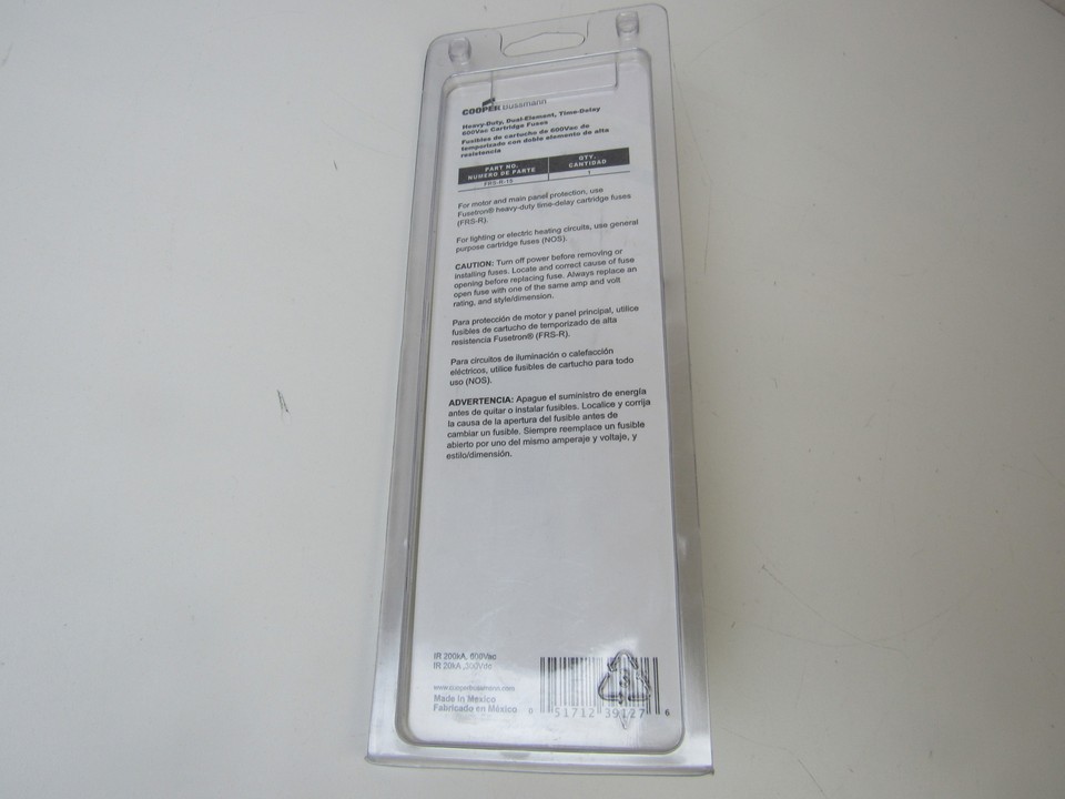 Bussmann NSB FRS-R-15 Fuse Accessories Class RK5 15A 600V EA | eBay