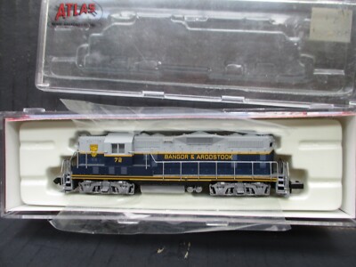 Atlas #48202 Bangor & Aroostook GP-7 #72 Locomotive N Scale NOS Blue ...
