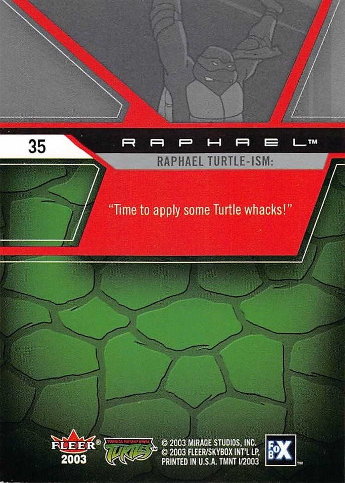 2003 Fleer Teenage Mutant Ninja Turtles Card #35 Raphael | eBay