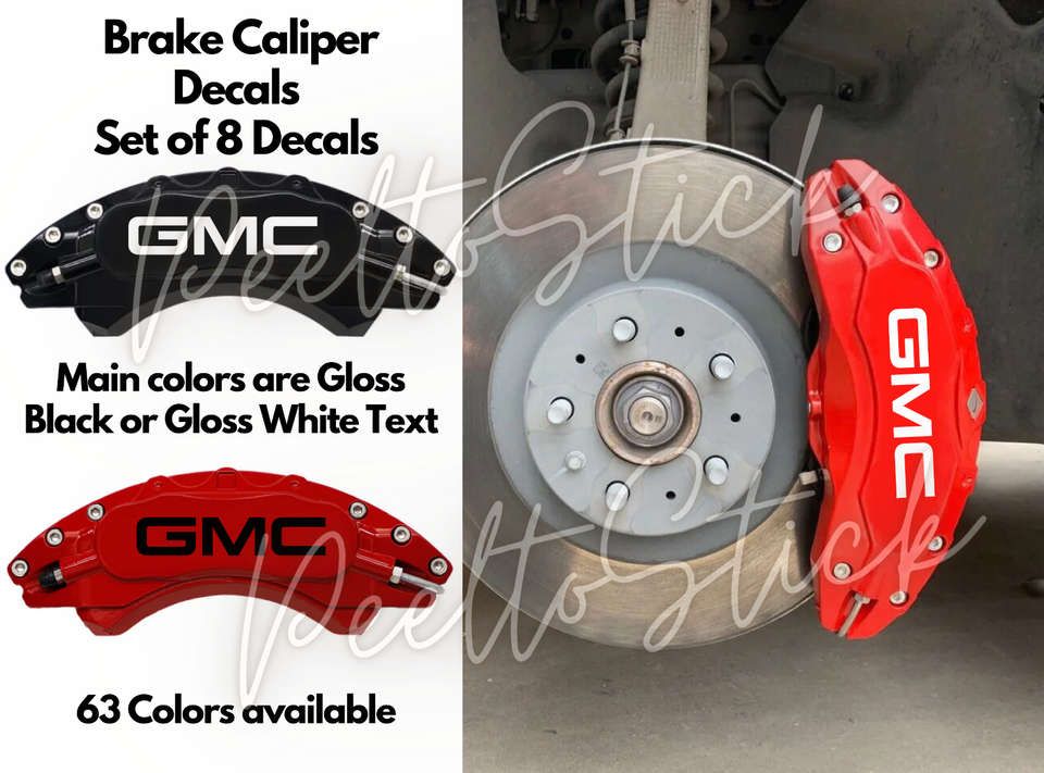 12x GMC Brake Caliper Decals | Replacement Brake Stickers Trucks Sierra ...