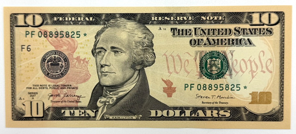 NEW $10 STAR NOTE Uncirculated TEN Dollar Bill Series 2017A ONE STAR ...