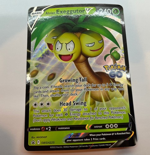 Pokémon TCG - Alolan Exeggutor V SWSH225 - Pokémon GO Black Star Promo ...