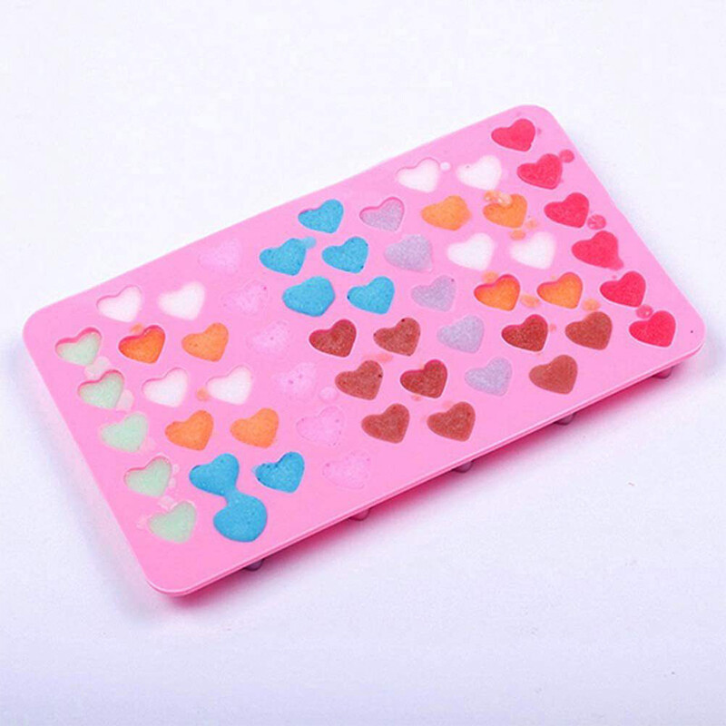 55 Love Heart Ice Jelly Tray Silicone Mould Candy Gummy Soap Chocolate ...