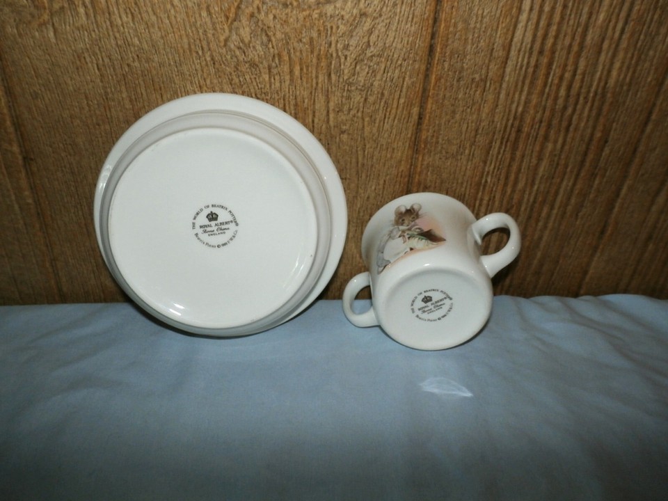Royal Albert Beatrix Potter Children's Dish Set Jeremy Fisher& Hunca ...
