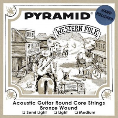 Pyramid Acoustic Guitar BRONZE ROUND CORE STRINGS polished in three ...