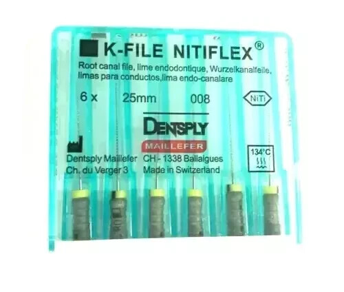 Dentsply K-File Nitiflex 008 NiTi Flexible Endo Root Canal Hand Files ...