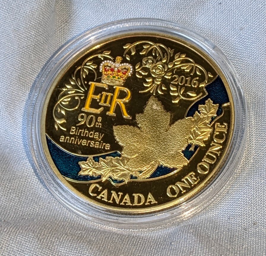 Queen Elizabeth II Gold Coin Royal Family 1 Ounce QE2 90 Years Old ...