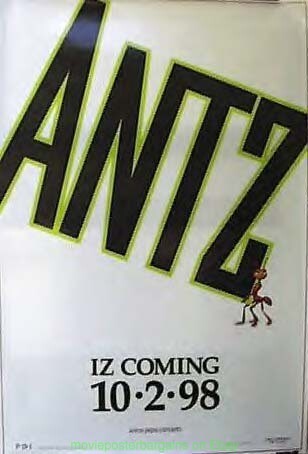 ANTZ MOVIE POSTER 27x40 Letters Adv. Style WOODY ALLEN Dreamworks ...