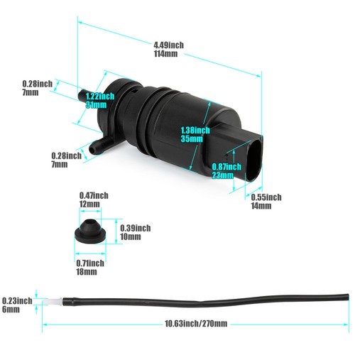 Windshield Washer Pump Wiper Motor for Mitsubishi Lancer 2.0 2.4L 08-15 ...