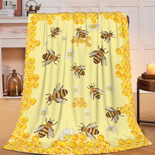 Bee Throw Blanket Bee Stuff Gifts for Kids Girls Boys Adults Women Man ...