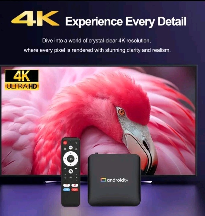 NEW 2025 Android 14 Media Player + Streaming 4k TV Box w/ Bluetooth ...