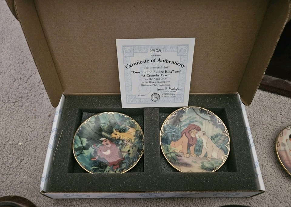 Complete Disney Masterpiece Mini Plate Collection COA, Original Boxes ...
