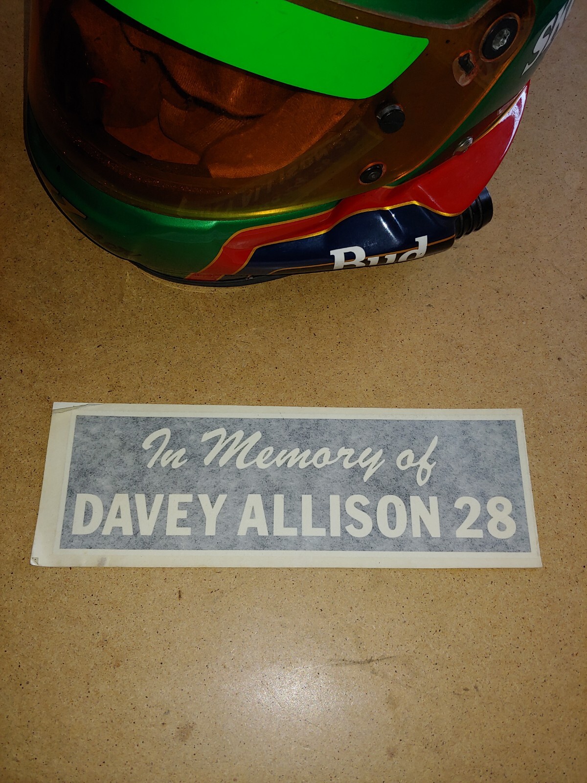 NASCAR Race Used In Memory Of Davey Allison 28 Decal Sticker NOS ...