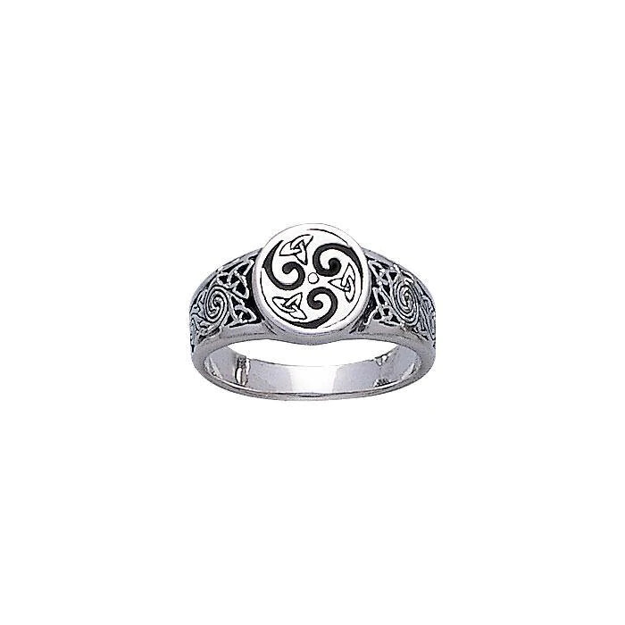 Celtic Knot Triskele .925 Sterling Silver Ring by Peter Stone Jewelry ...