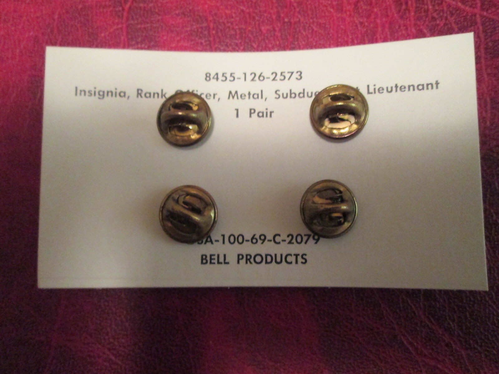 Pair of 1st LT Lieutenant Black Bars Rank Insignia First LT USA Made ...