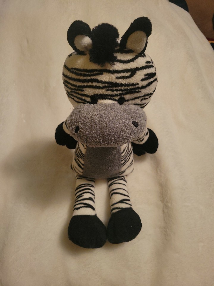 Target Animal Adventure Zebra Plush Black White Gray Tummy Sweet ...