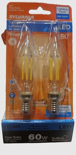 SYLVANIA B10 LED Light Bulb, 60W Equivalent Efficient 5W, 13 Year, Bent ...