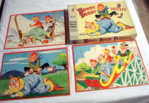 1950's Howdy Doody 3 Puzzles by Milton Bradley #4121-B Complete In ...