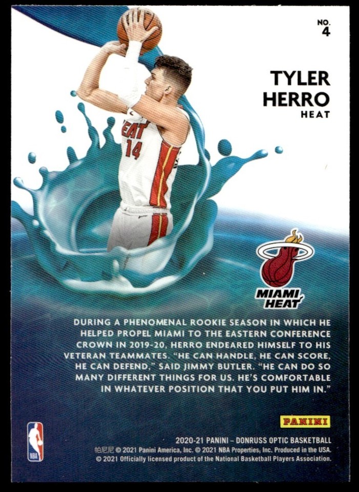 2020-21 Donruss Optic Splash! Tyler Herro G3 Miami Heat #4 | eBay