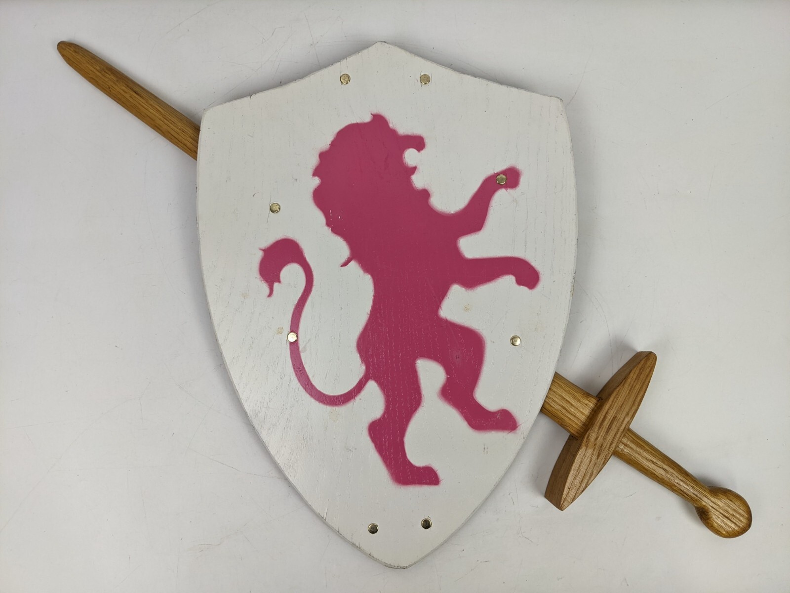 Vintage Medieval Wooden Sword & Shield Set Renaissanc… - Gem