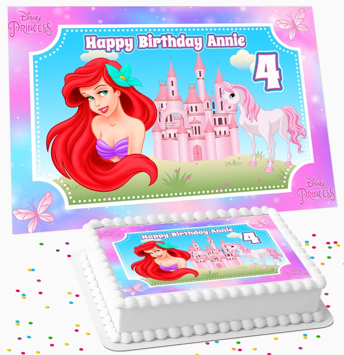 Little Mermaid Birthday Party Cake DIYed} Ariel Themed Little Mermaid