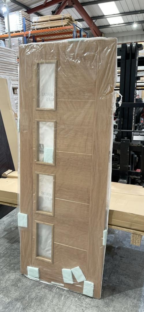LPD Internal Vancouver Oak Pre Finished Offset Clear Glazed Doors | eBay UK