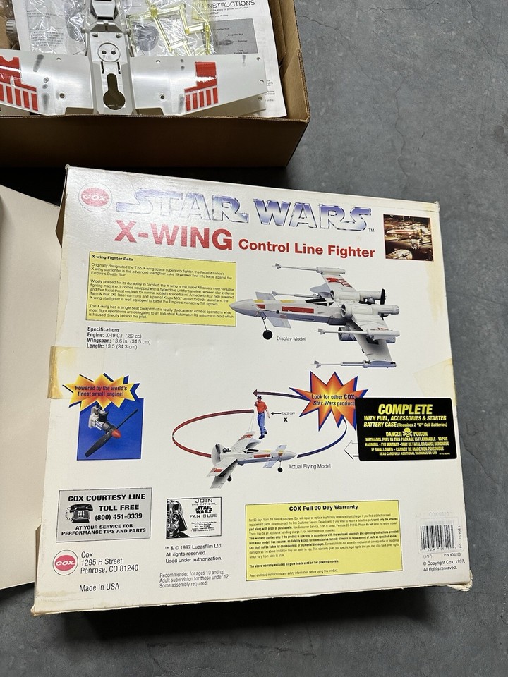 VTG Star Wars Cox 9310 X-Wing Control Line Fighter Model Kit READ | eBay