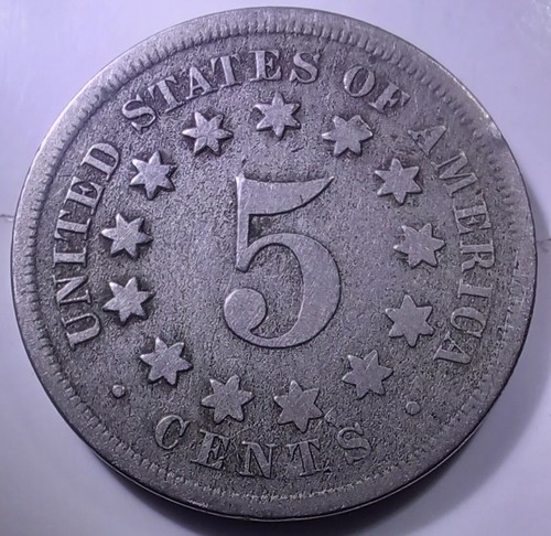 1868 Shield Nickel (Type 2 No Rays, F) | eBay