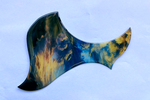 Genuine Celluloid Acoustic Guitar Pickguard Blue Sky Adhesive GIBSON ...