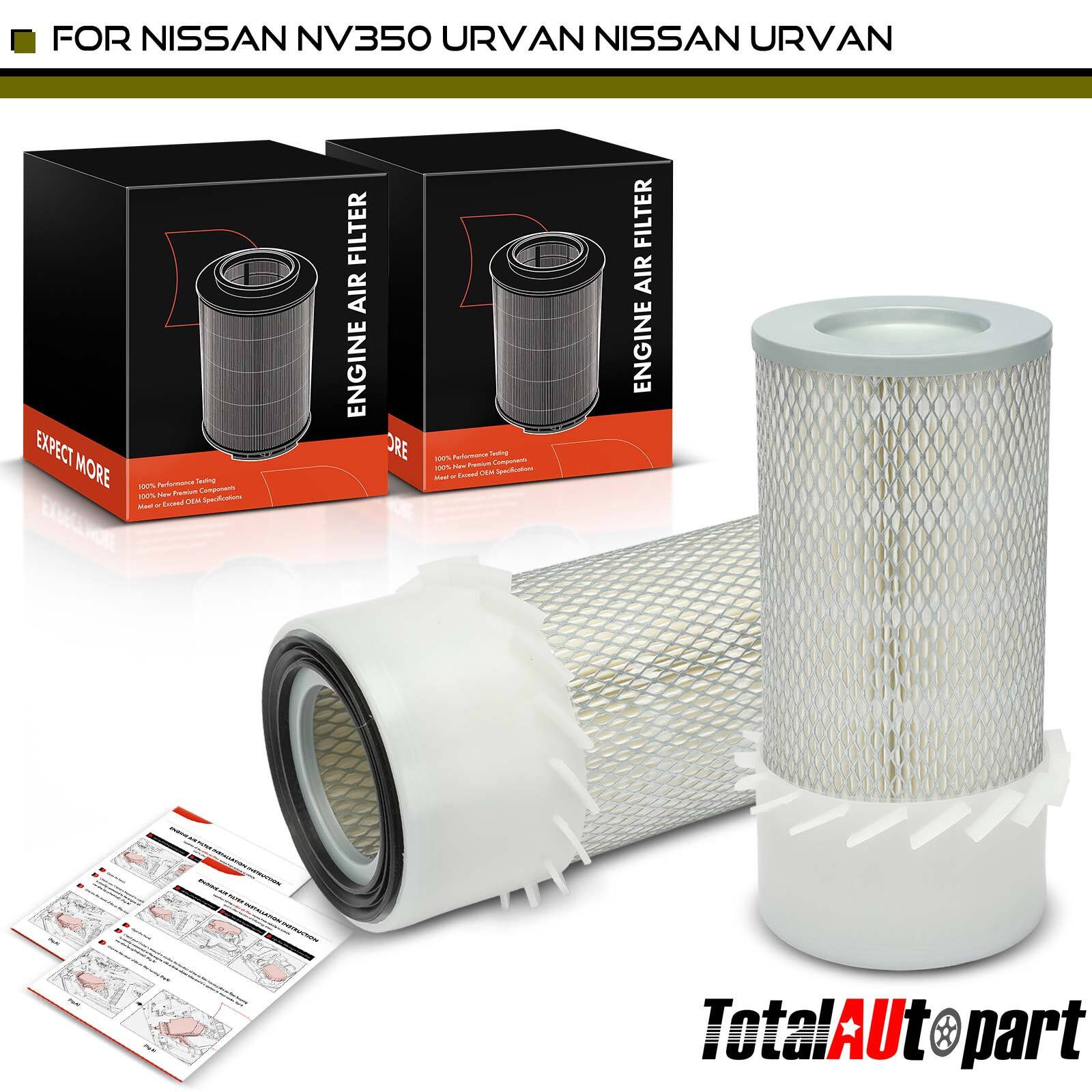 2Pcs Engine Air Filter w/ Fin for Nissan NV350 Urvan 2014-2015 Urvan ...
